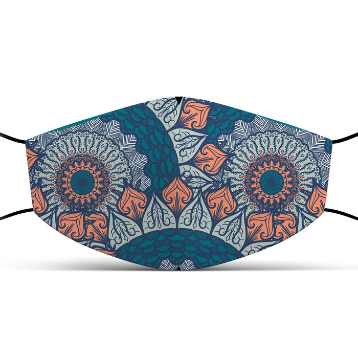 Mandala Blue face mask with pocket – My E Three